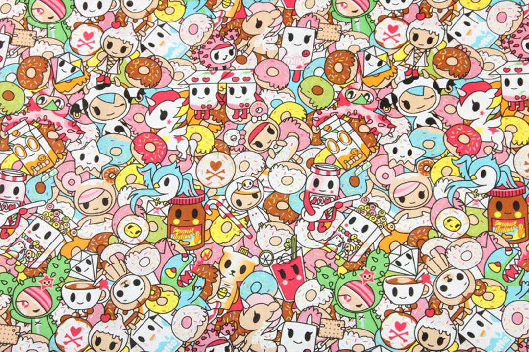 Tokidoki Fabric Unicorn Donutella Fabric Cartoon Anime Cotton Fabric by ...