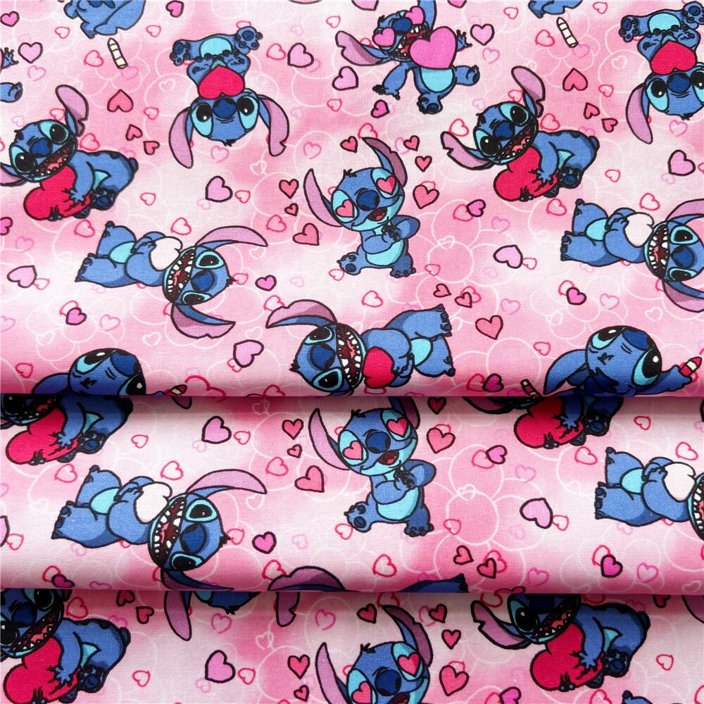 Stitch With Hearts Fabric Lilo and Stitch Fabric Blue Koala - Etsy Canada