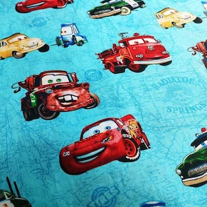Cars Fabric Lightning Mcqueen Fabric Cartoon Anime Cotton - Etsy