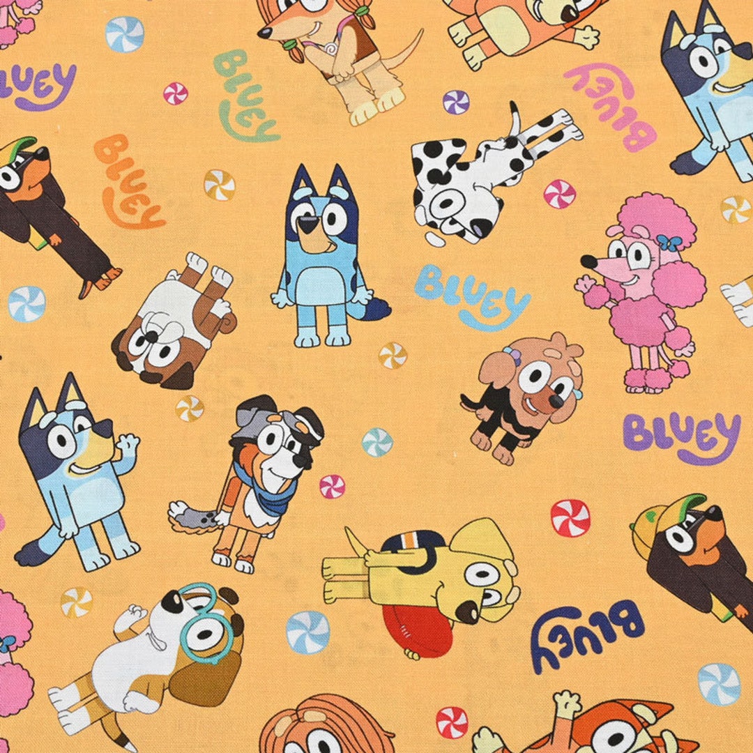 Bluey Fabric Dog Fabric Bluey and Friends Cartoon Anime Cotton Fabric ...