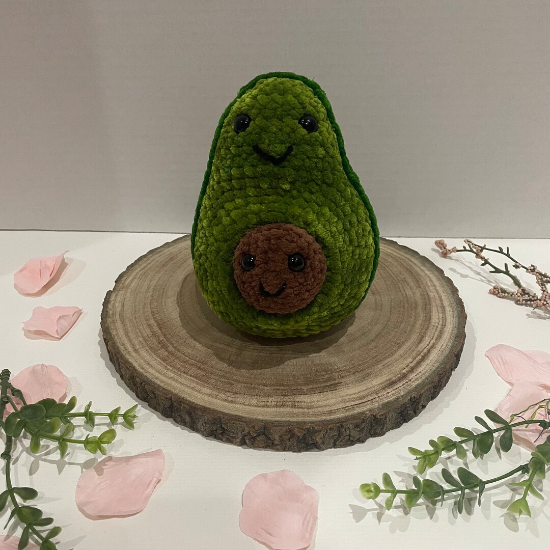 Velvet Crochet Avocado Stuffed Animal Toys Amigurumi Plushie - Etsy
