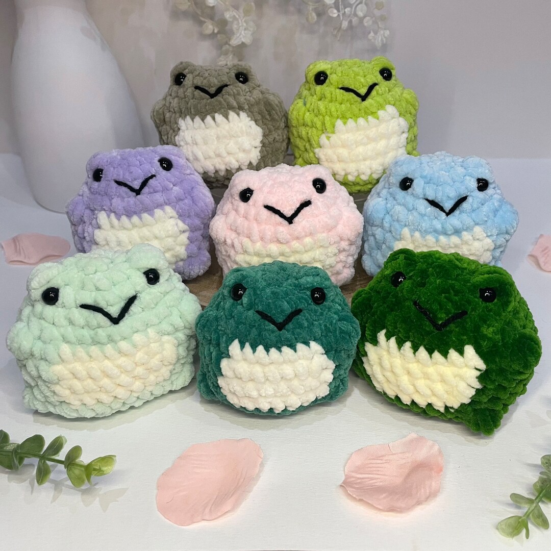 Mini Velvet Crochet Frog Plushie NEW COLOURS Small - Etsy