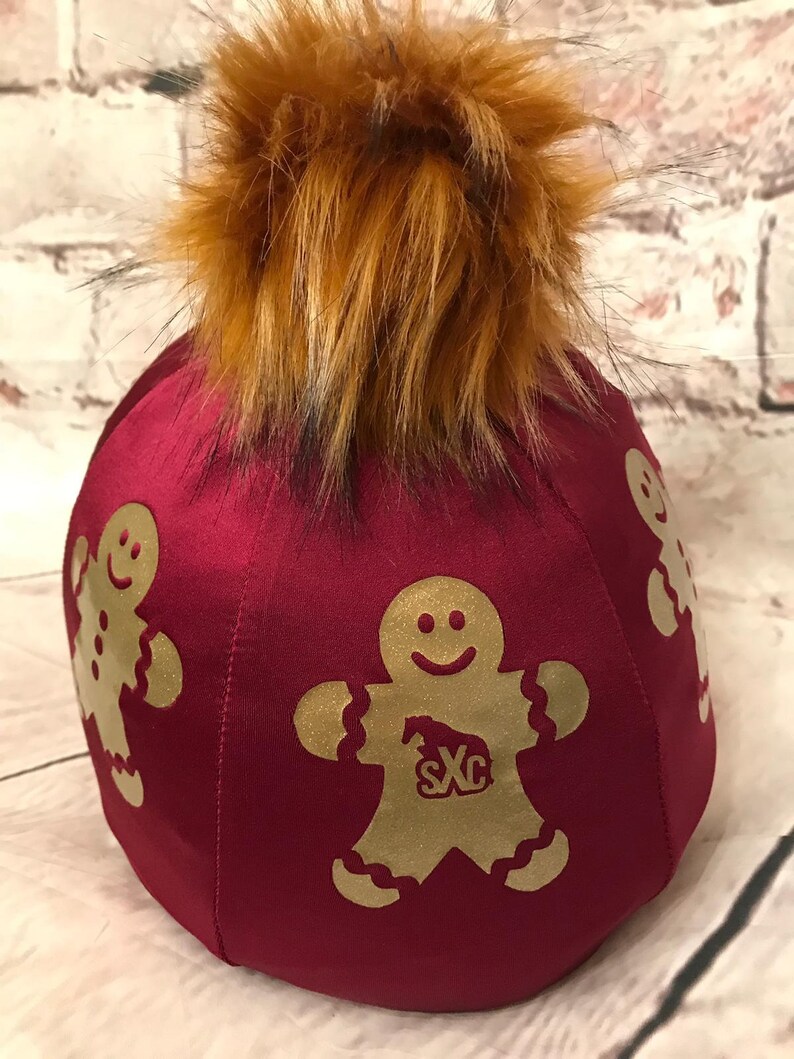 Christmas Hat Silk Gingerbread Man Bespoke Riding Hat Cover - Etsy
