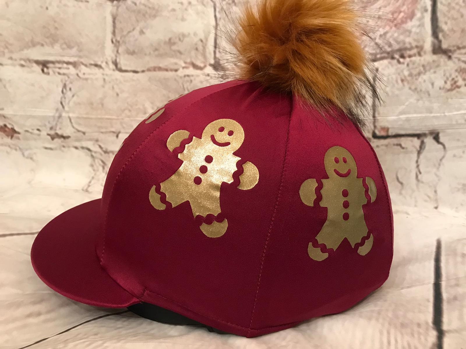 Christmas Hat Silk Gingerbread Man Bespoke Riding Hat Cover - Etsy