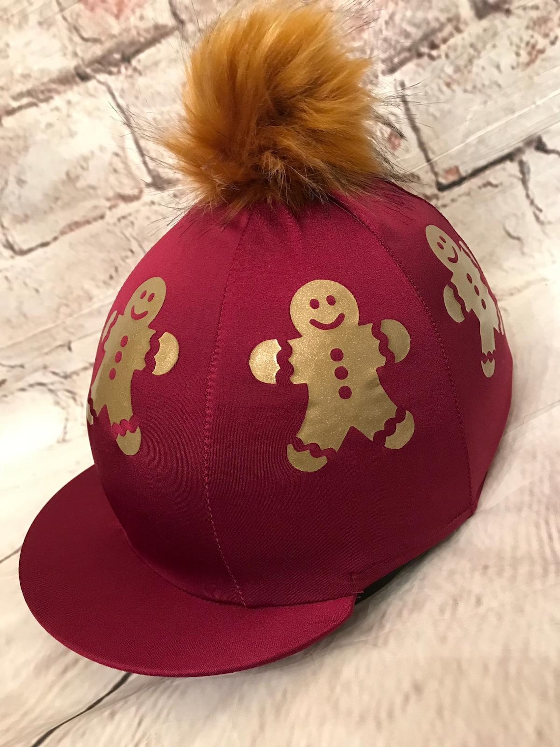 Christmas Hat Silk Gingerbread Man Bespoke Riding Hat Cover - Etsy