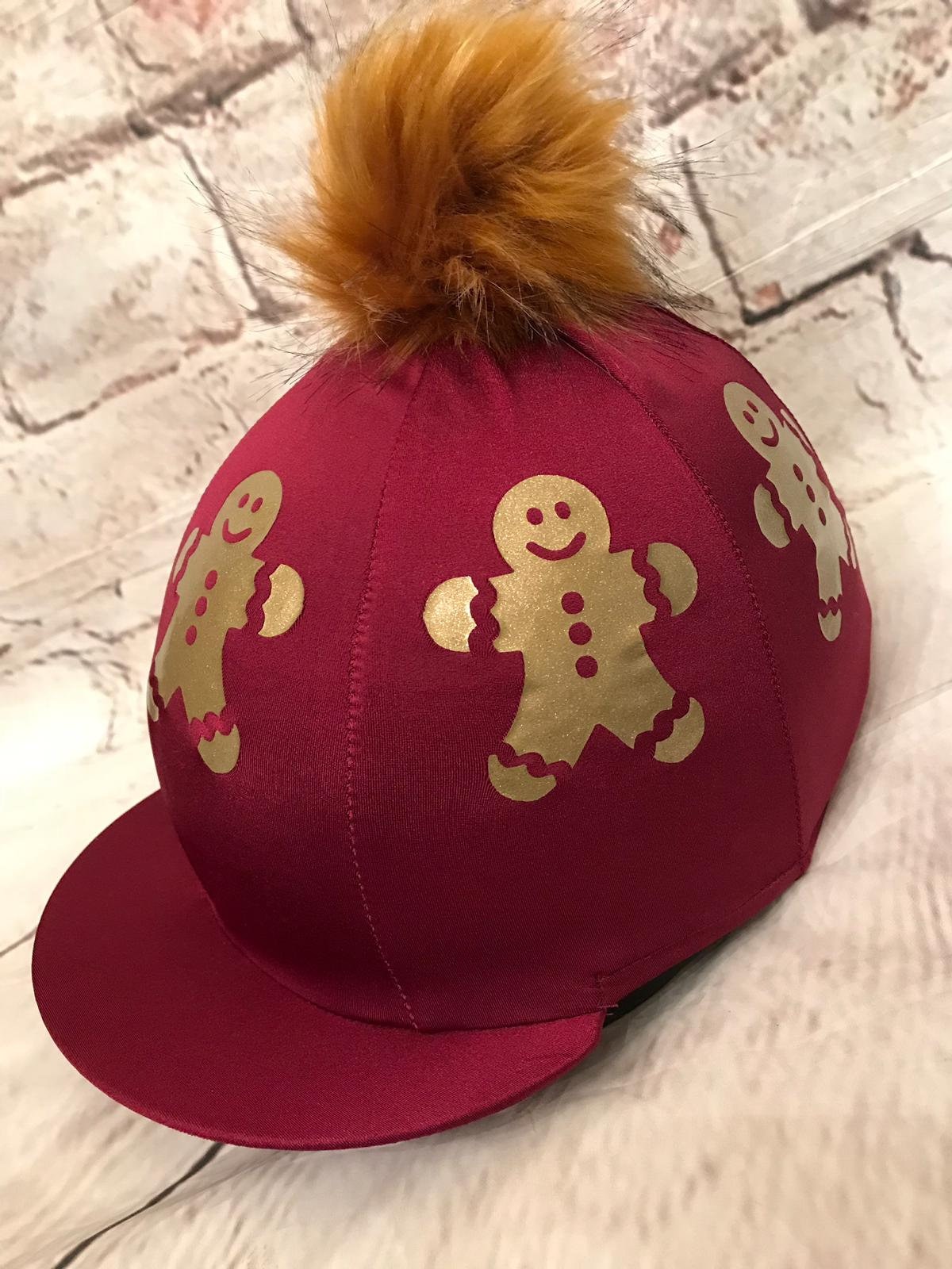 Christmas Hat Silk Gingerbread Man Bespoke Riding Hat Cover - Etsy