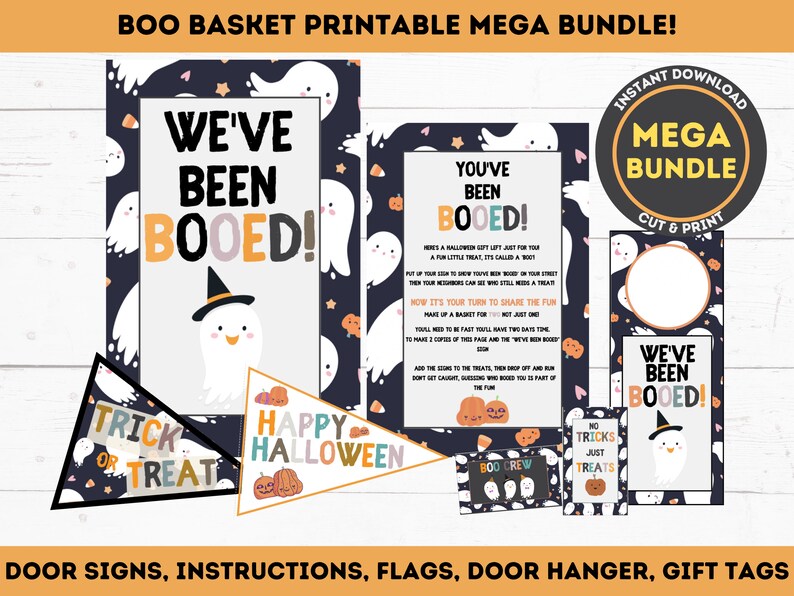 You've Been Booed Kit, Halloween Treat Basket Printables (digital ...
