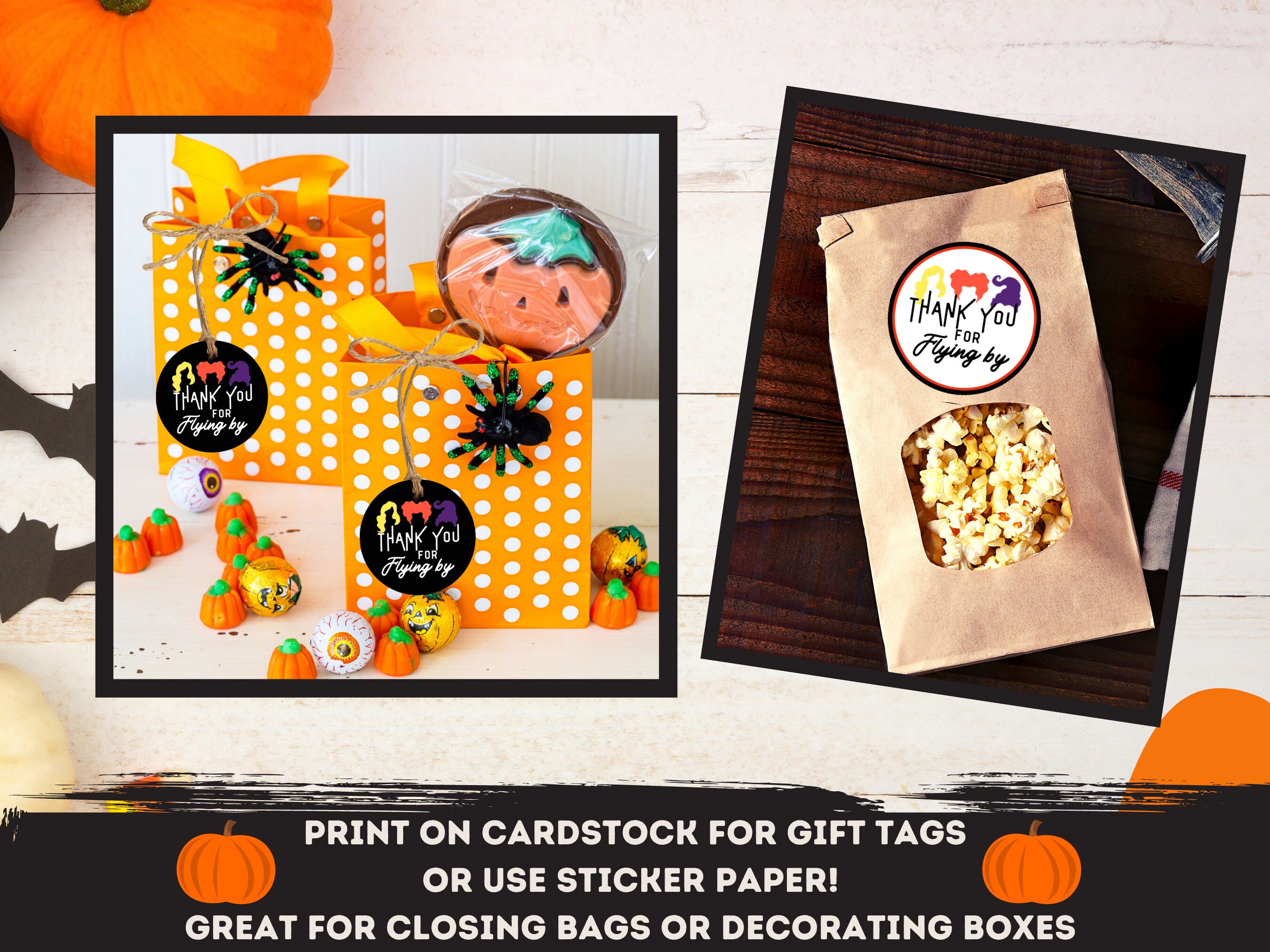 Hocus Pocus Thank You Gift Tags, Printable Hocus Pocus Gift Tags, Party ...