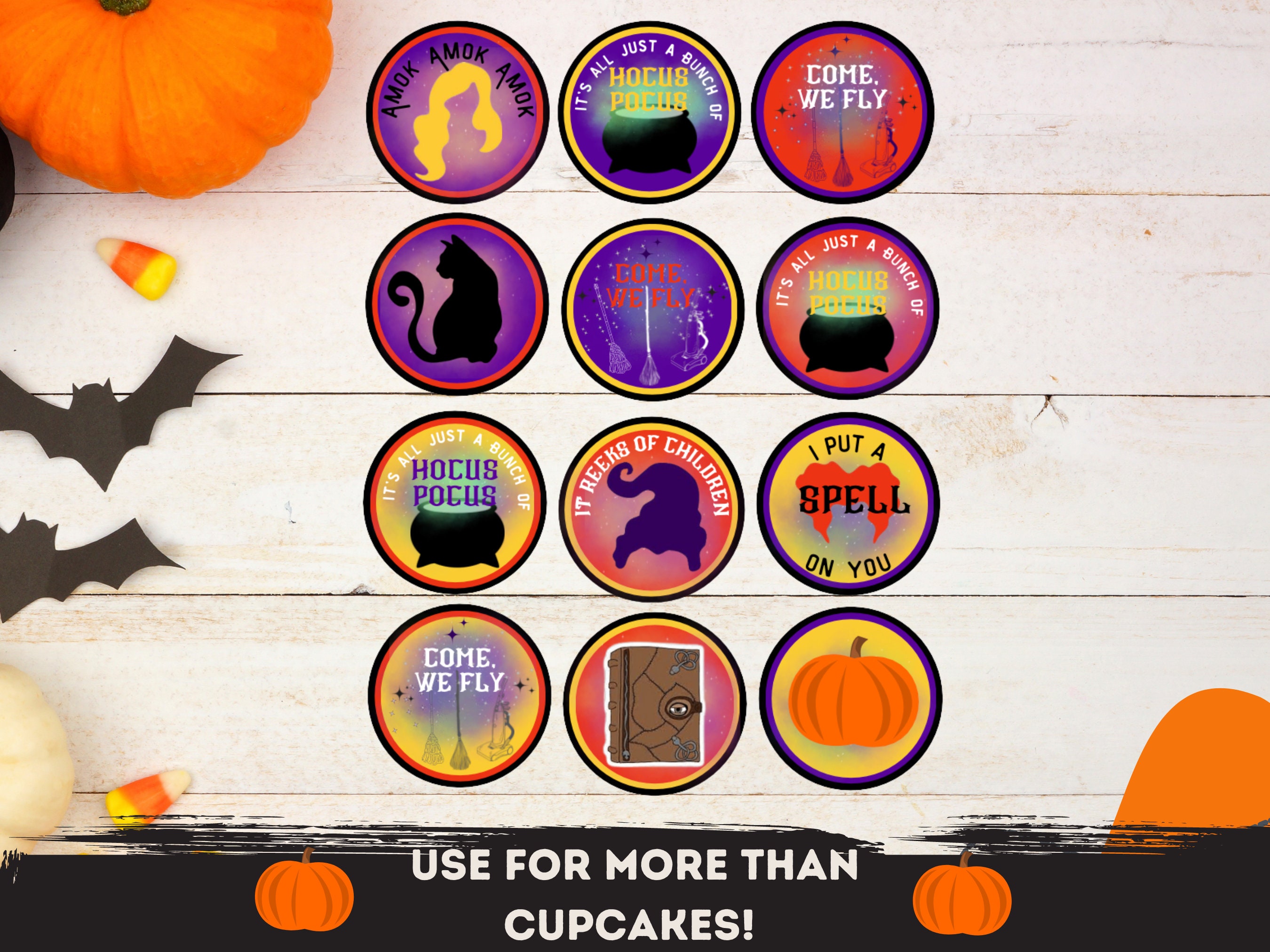 Hocus Pocus Cupcake Topper, Hocus Pocus Cake Topper, Hocus Pocus ...