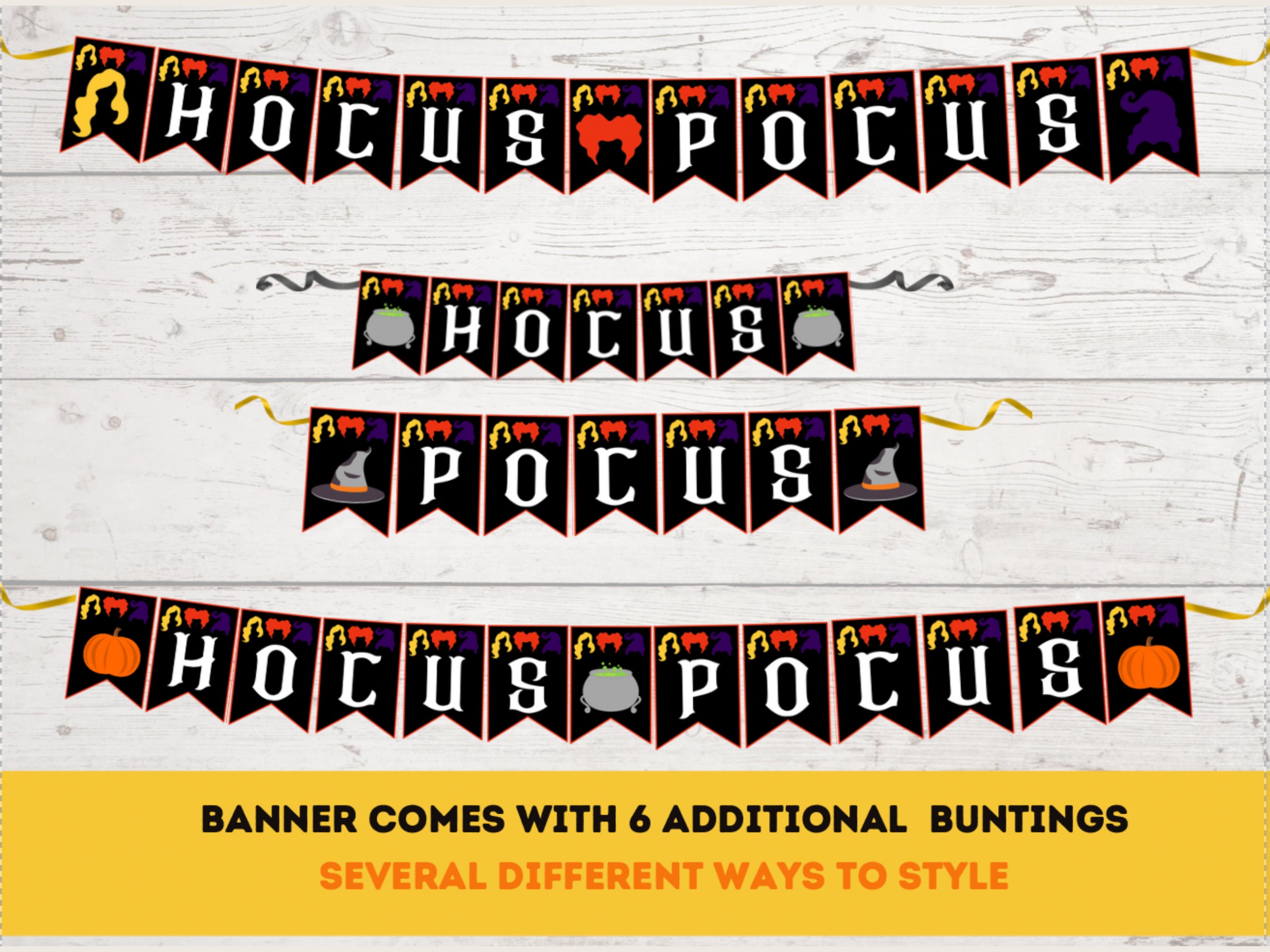 Hocus Pocus Party Printable Bundle Hocus Pocus Banner Hocus - Etsy