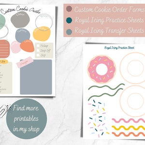 Royal Icing Practice Sheet Printable - Etsy
