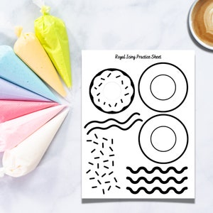 Royal Icing Practice Sheet Printable - Etsy