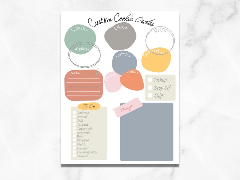 Cookie Order Form Printable Template - Etsy