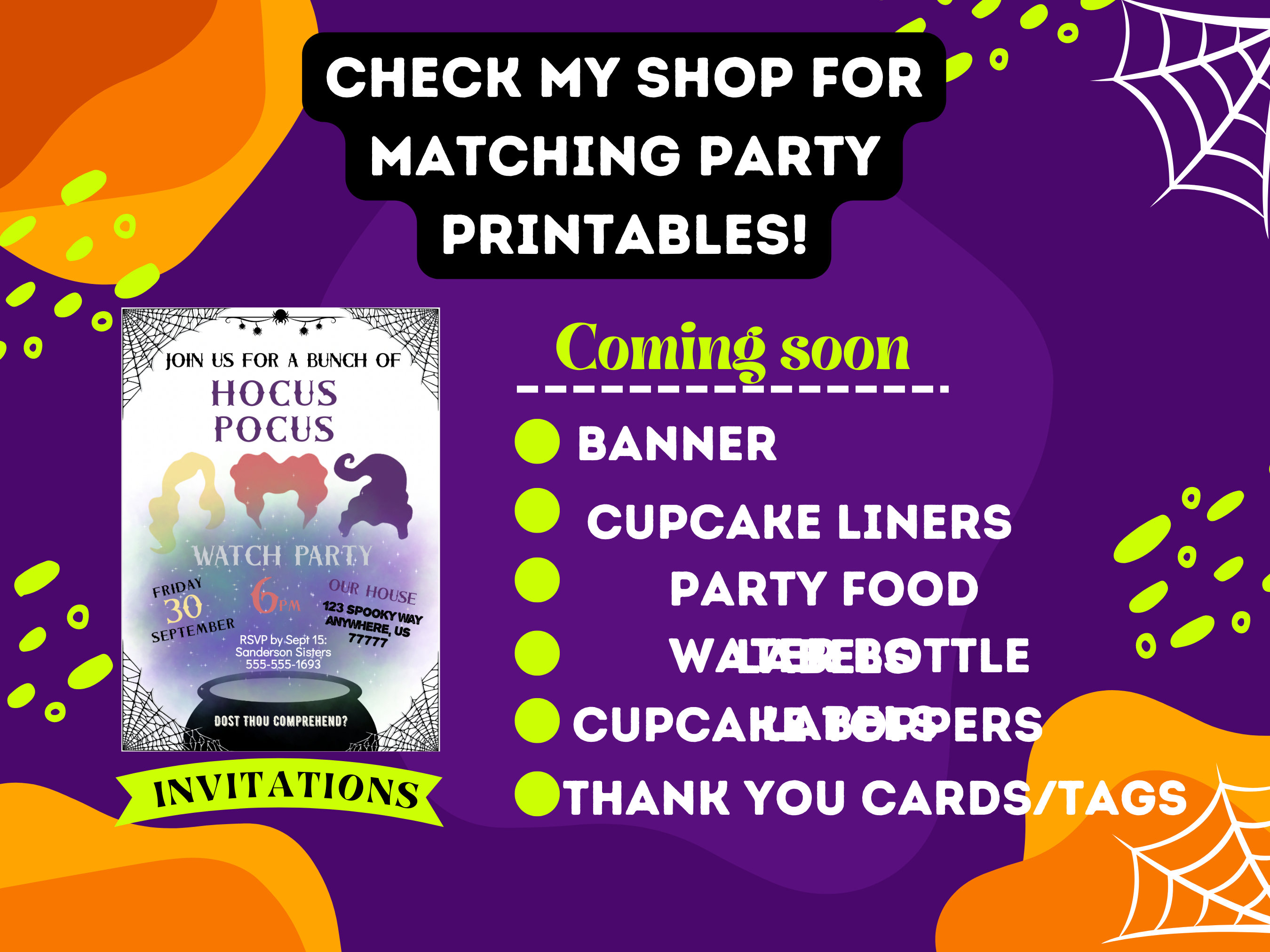 Hocus Pocus Printable Bingo Cards, Hocus Pocus Games, Hocus Pocus Watch ...