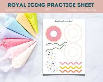 Royal Icing Beginner Piping Guide Practice Sheet INSTANT DOWNLOAD - Etsy