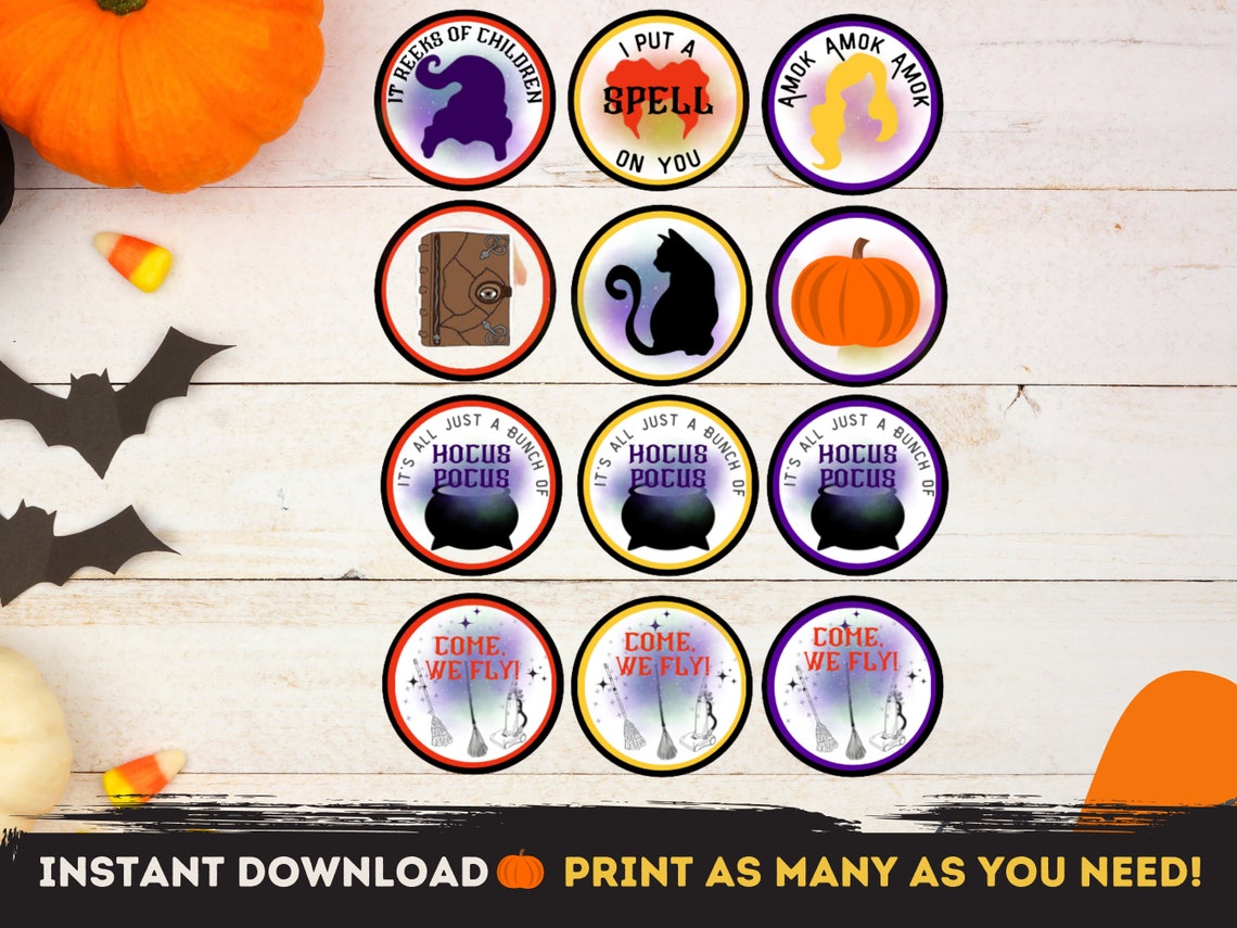 Hocus Pocus Cupcake Topper, Hocus Pocus Cake Topper, Hocus Pocus ...