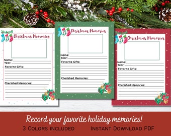 Printable Christmas Memories Activity | Christmas Memories Activity ...