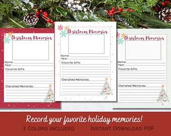 Printable Christmas Memories Activity | Christmas Memories Activity ...
