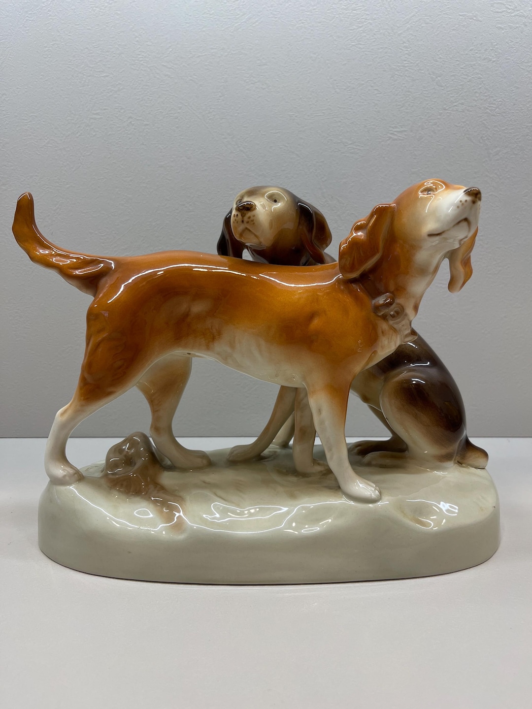 Royal Dux Czechoslovakia 303/1 Hunting Dogs Handpainted Porcelain ...