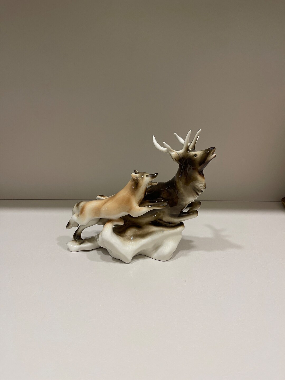 Royal Dux 59 Deer Wolf Hunting Motive Porcelain Figurine - Etsy