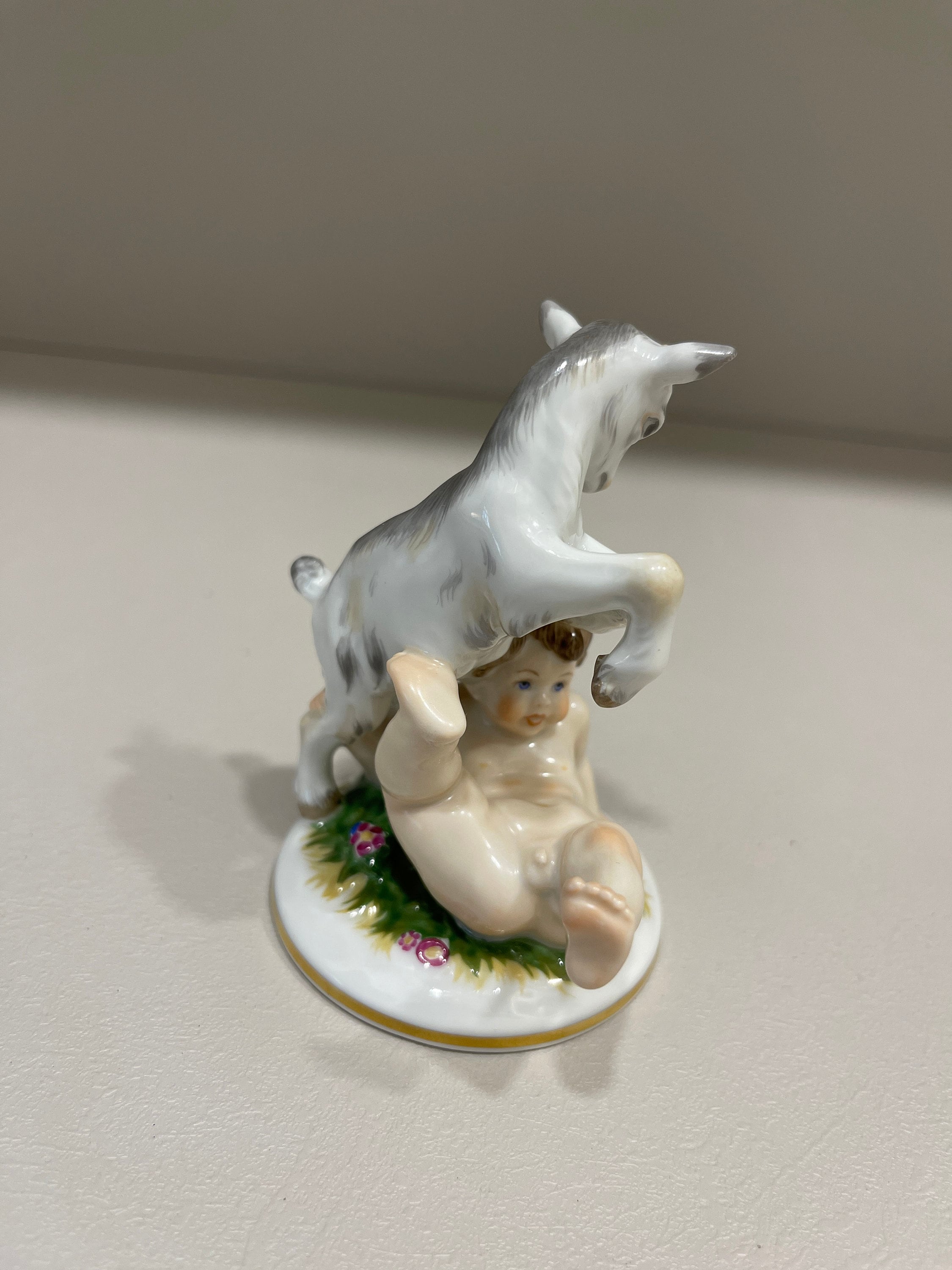 Augarten Wien Vienna Austria Cherub Boy With Goat Porcelain Figurine - Etsy