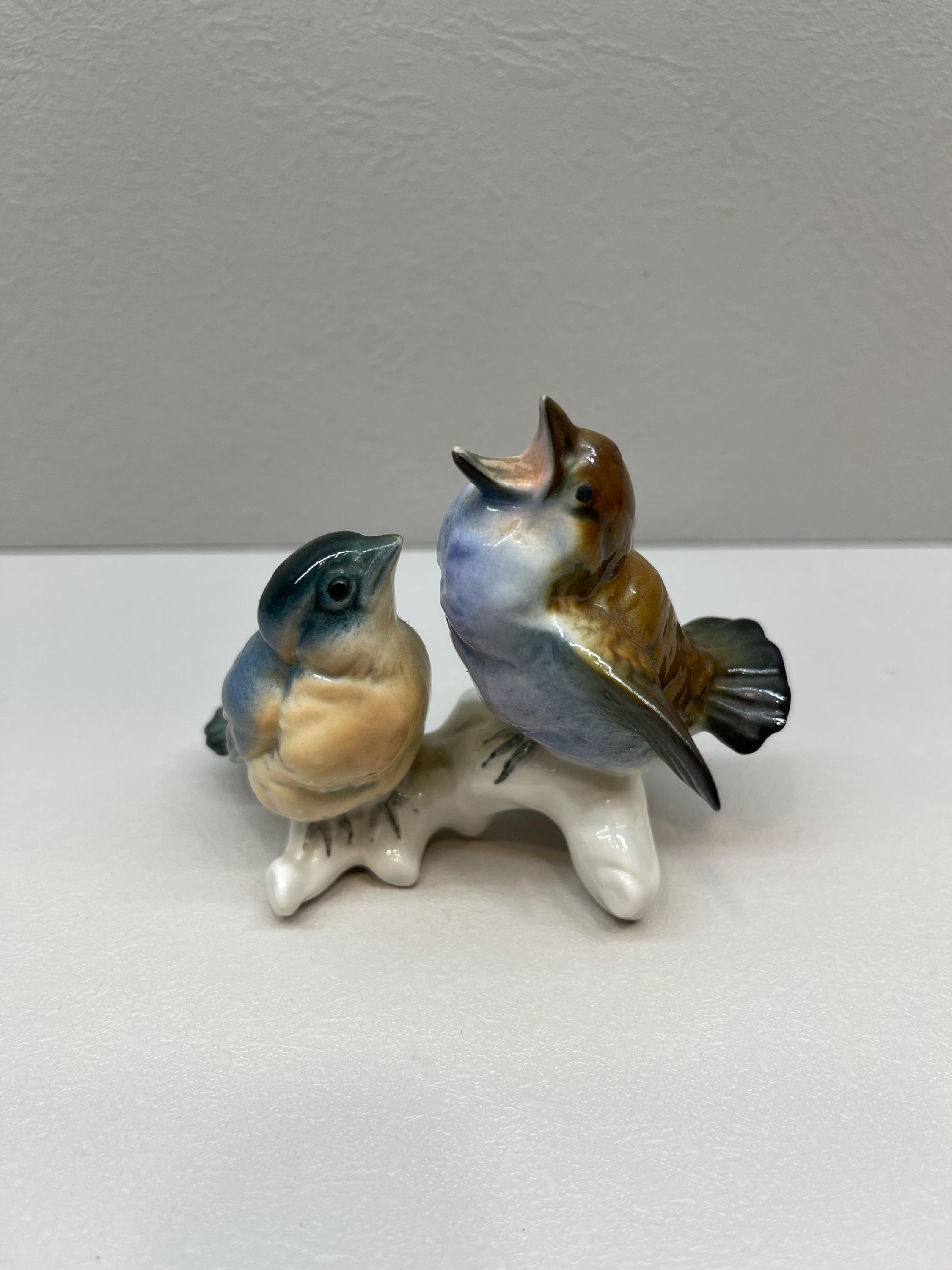 Karl ENS Vintage Porcelain Figurine Two Birds on Branch Hand-painted ...
