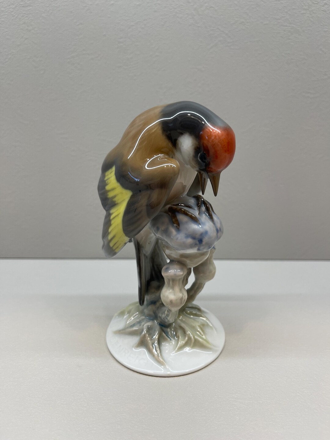 Rosenthal 1774 Germany Goldfinch Thistle Flower Bird Animal Handpainted ...