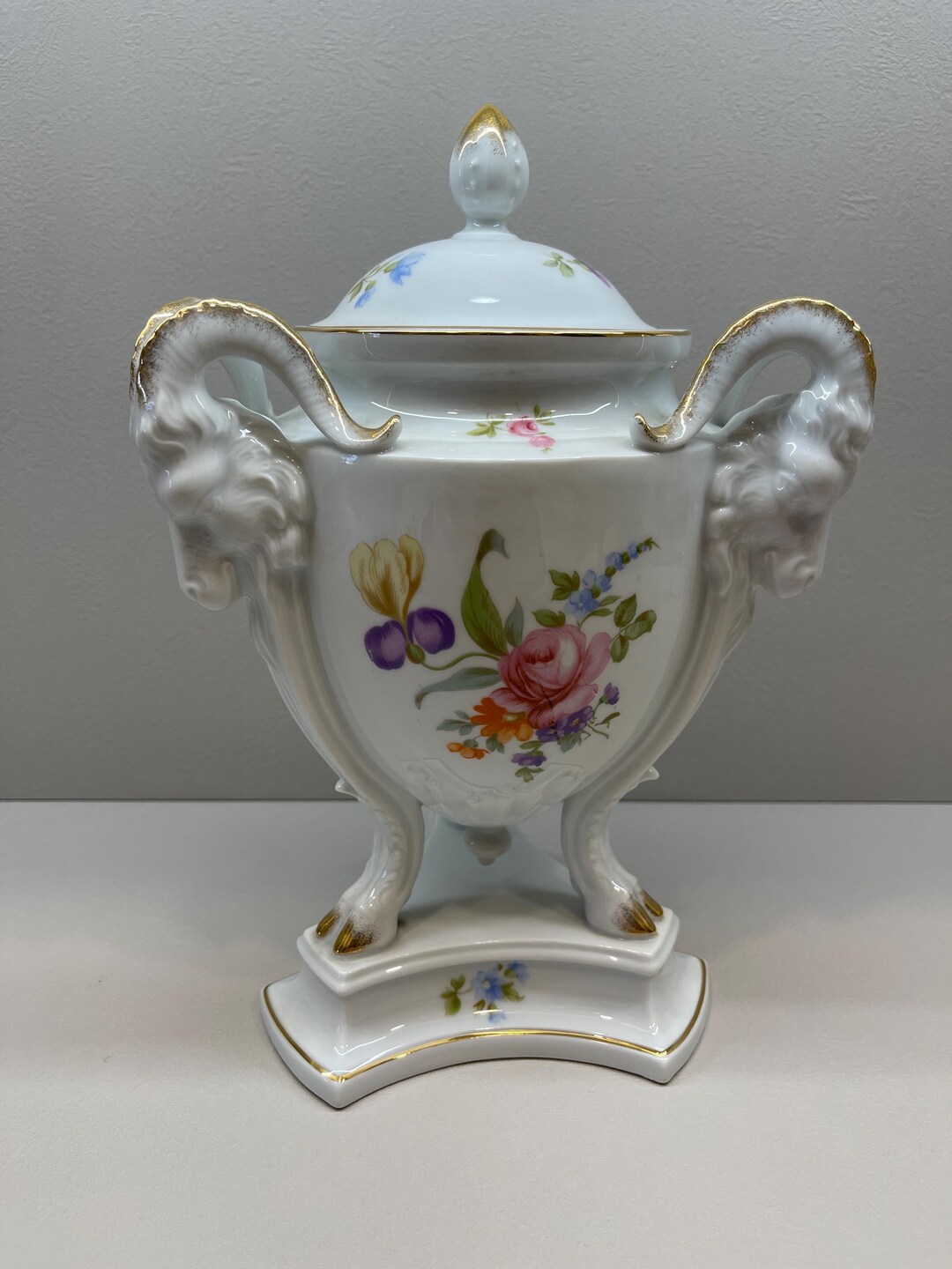 Rosenthal Germany Urn With Goat Heads Porcelain Vase - Etsy