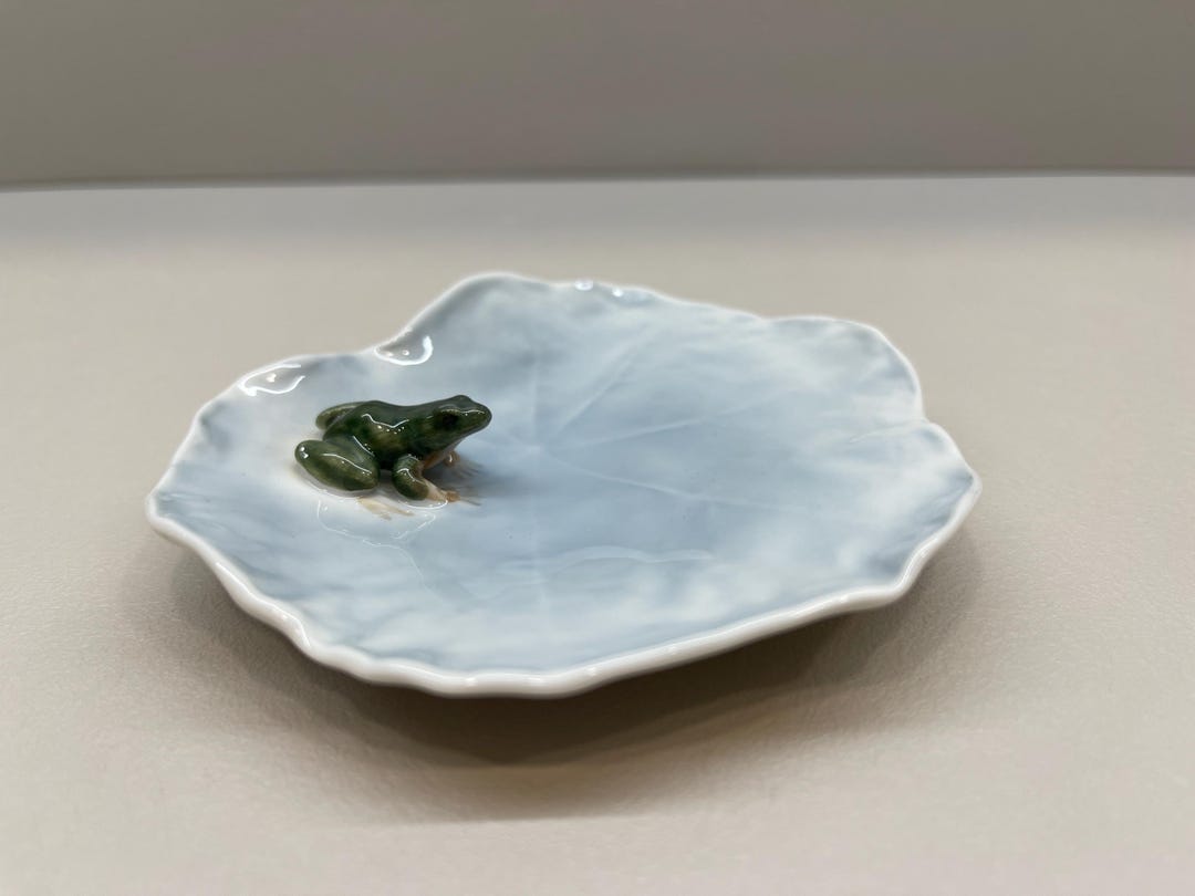 Royal Copenhagen 2477 Denmark Water Lily Pad Dish With the Frog ...