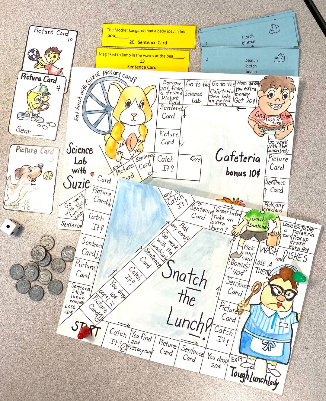 Snatch the Lunch -ch/tch Reading/ Phonics Game/decodable Stories. Read ...