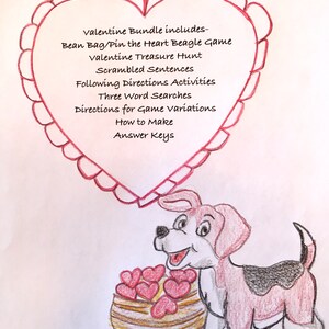 Valentine's Day Party Games for Kids-bean Bag Dog Toss, Pin the Heart ...