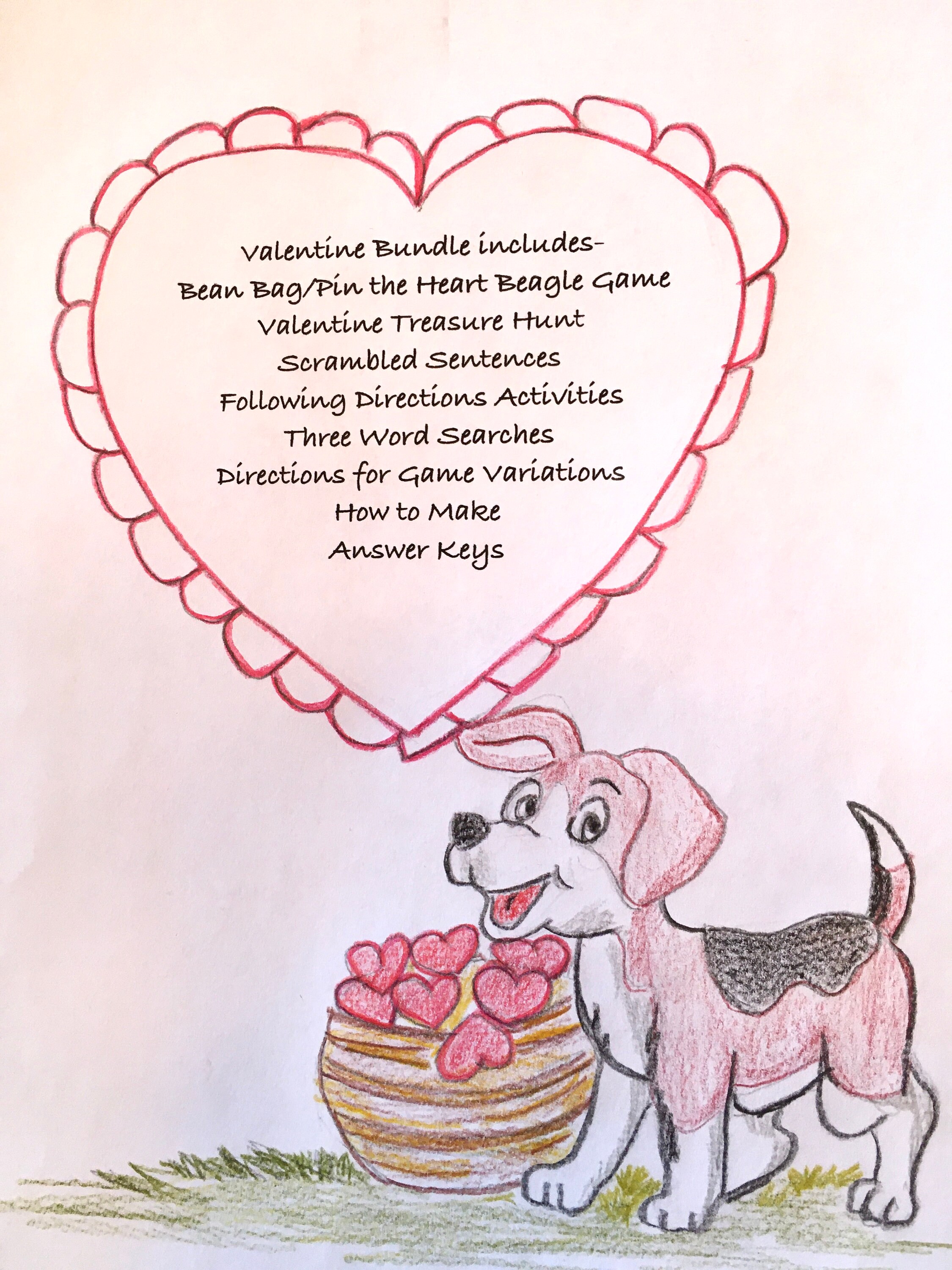 Valentine's Day Party Games for Kids-bean Bag Dog Toss, Pin the Heart ...