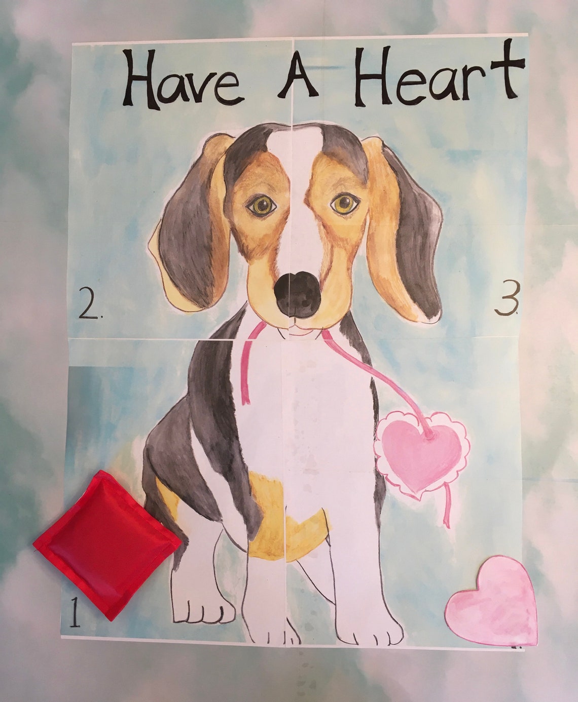 Valentine's Day Party Games for Kids-bean Bag Dog Toss, Pin the Heart ...