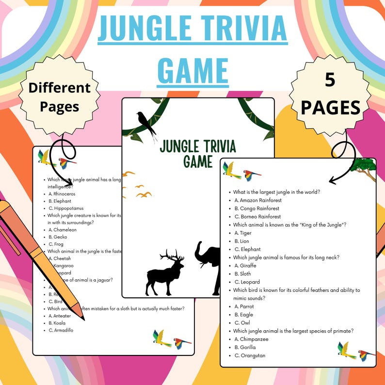 Animal Trivia Game | Printable Animal Trivia | Printable Trivia ...