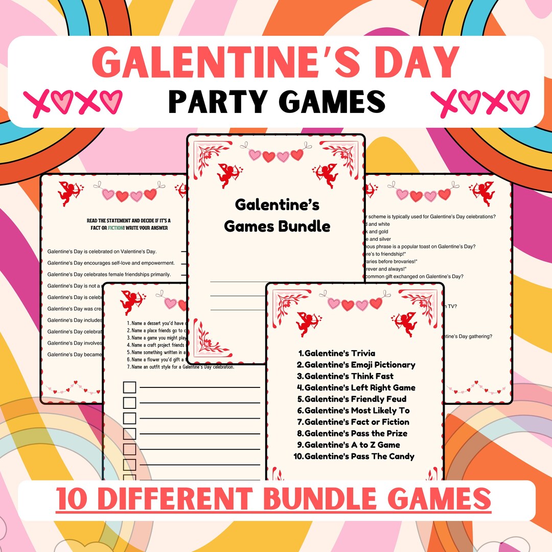 Galentines Day Games | Galentine's Party Bundle | Galentine's Day ...