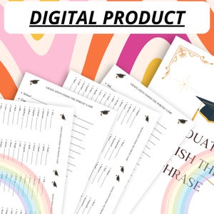 Graduation Finish the Phrase, Printable, Graduation Game Printable ...