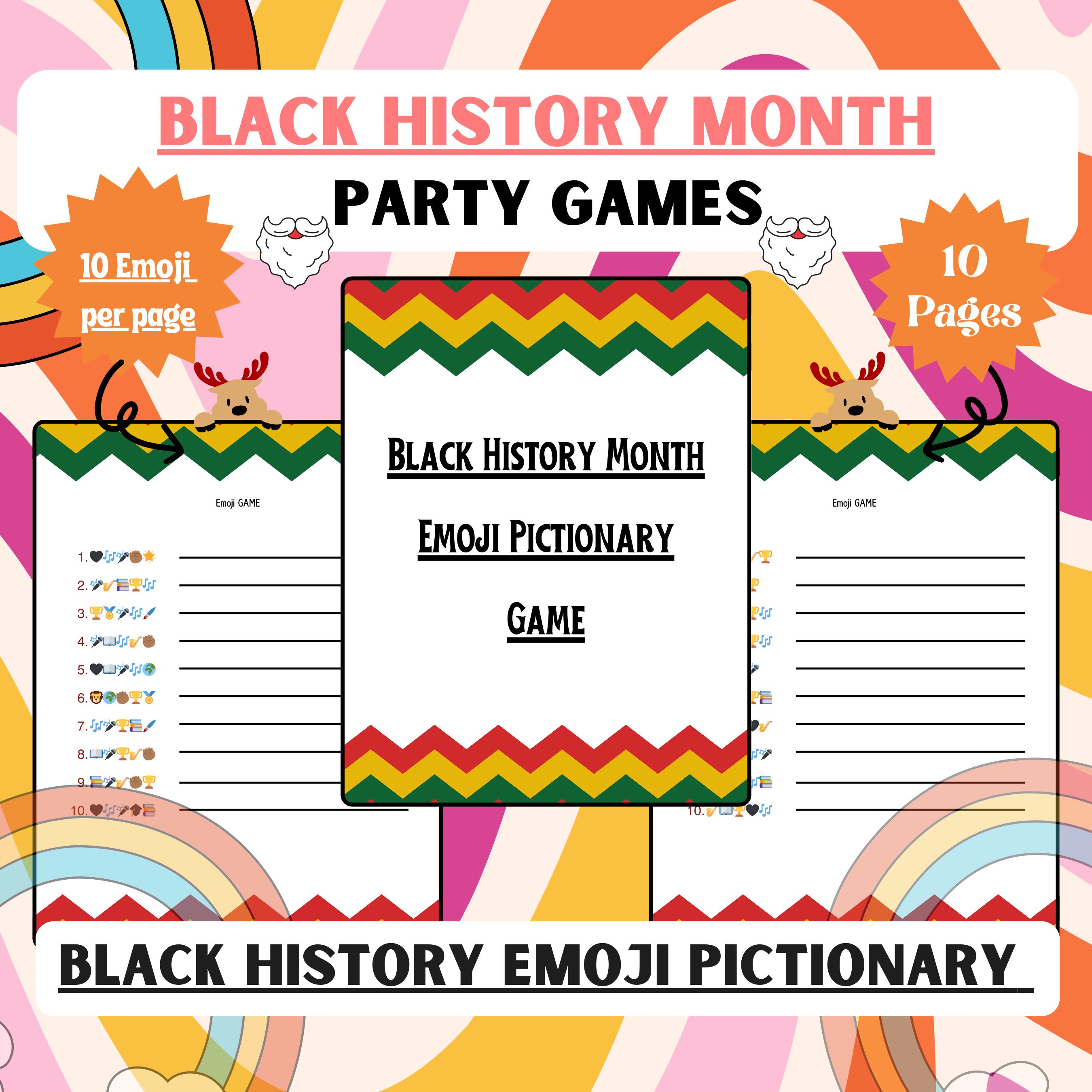 Black History Emoji Pictionary Games | Black History Month Games ...