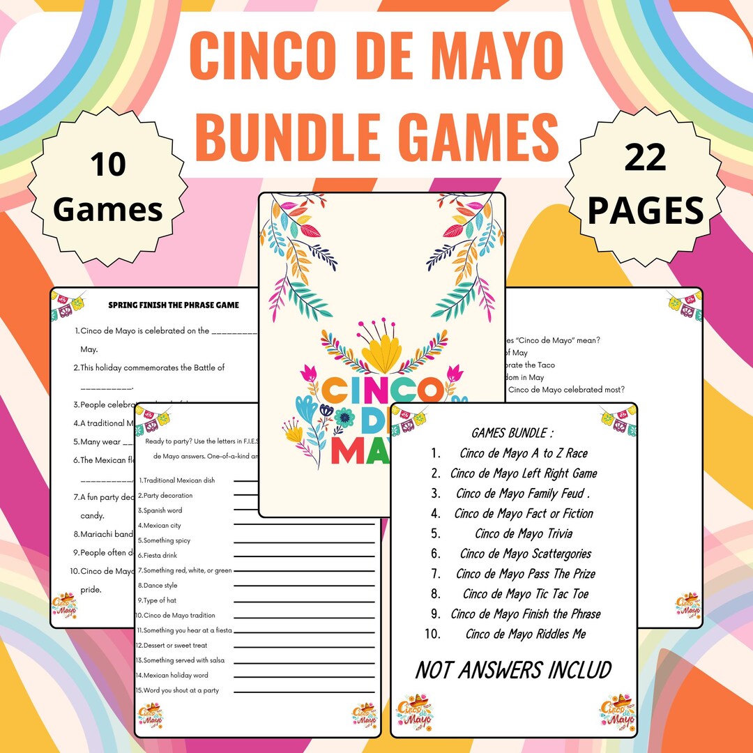 Cinco De Mayo Bundle Games | Cinco De Mayo Party Games | Cinco De Mayo ...