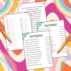Printable Beach Games Bundle: Family Trivia, A to Z Race (PDF Download ...