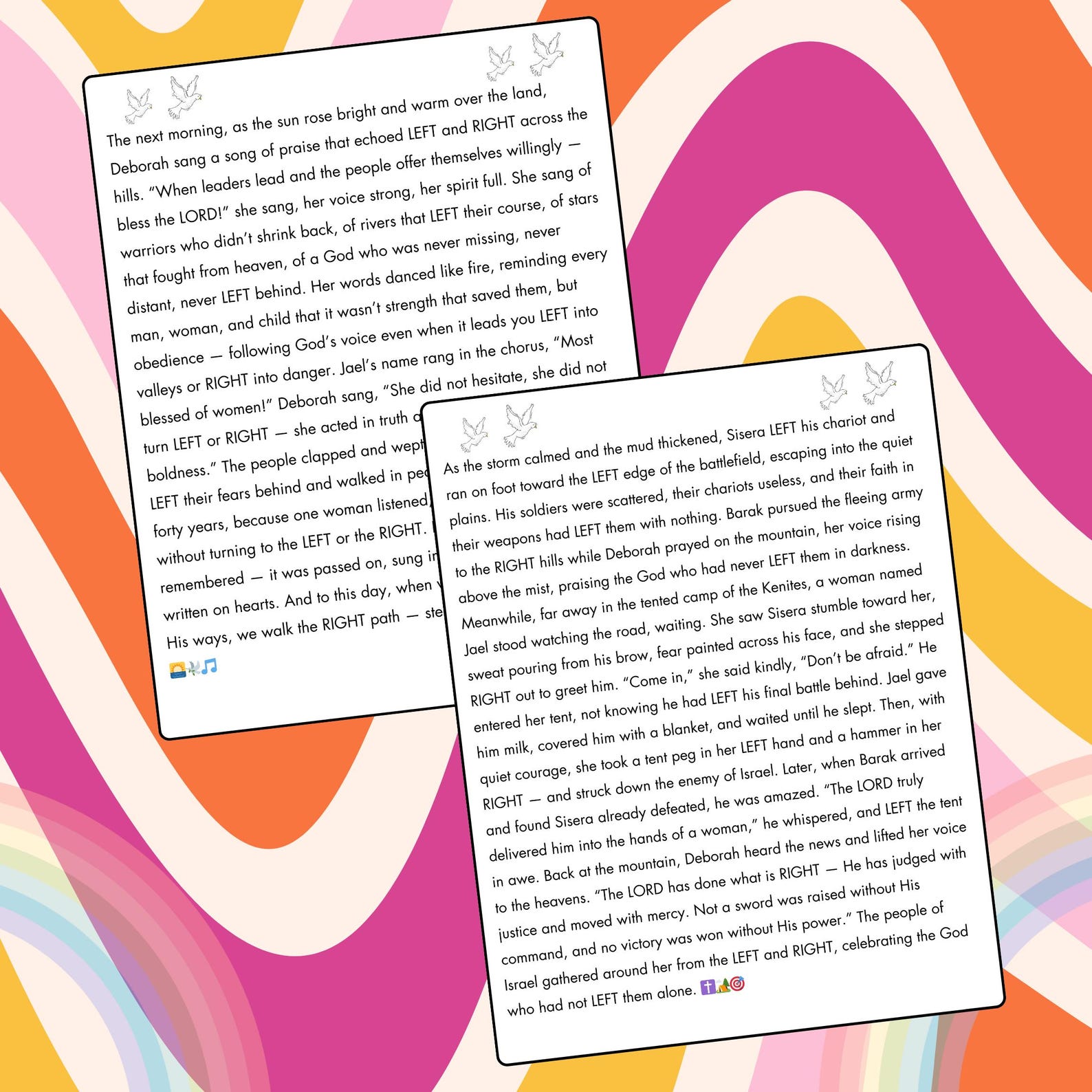 Deborah Bible Story Game: Christian Left Right Printable - Etsy