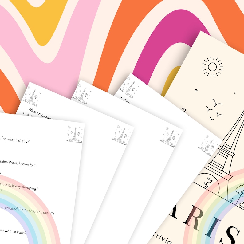 Paris Trivia Game | Paris Party Game for Teens & Adults | Fun French ...