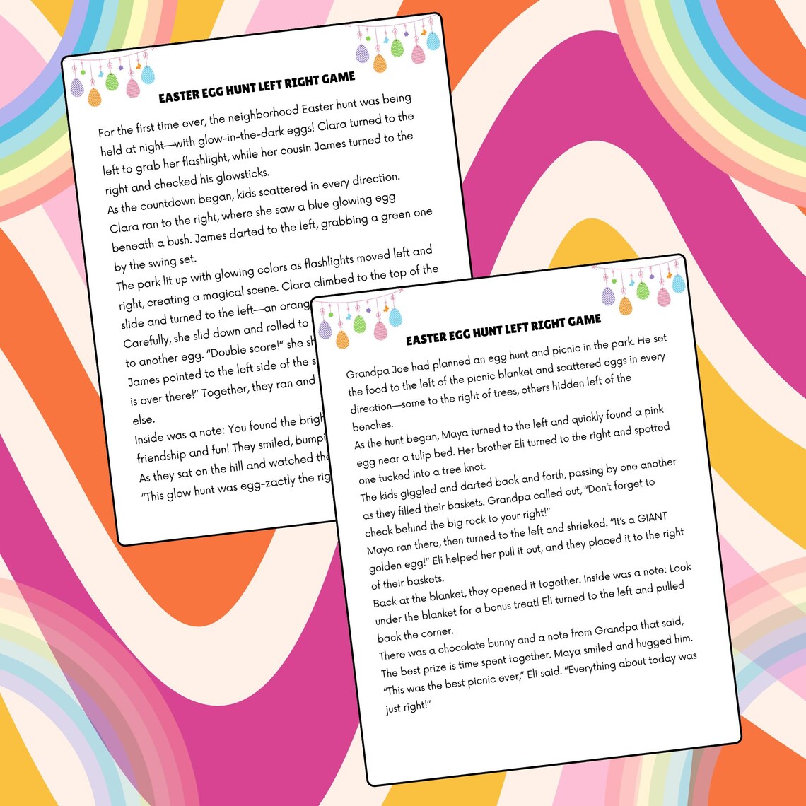 Left Right Easter Game | Pass the Prize Gift Exchange Game | Easter Egg ...