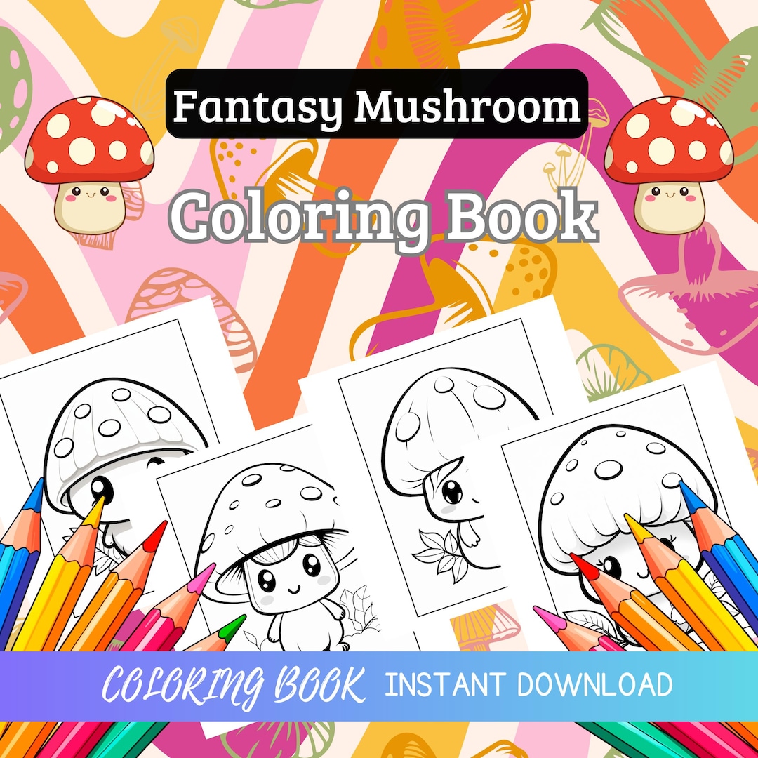 Fantasy Mushroom Coloring Book | Bold and Easy Coloring Pages for ...