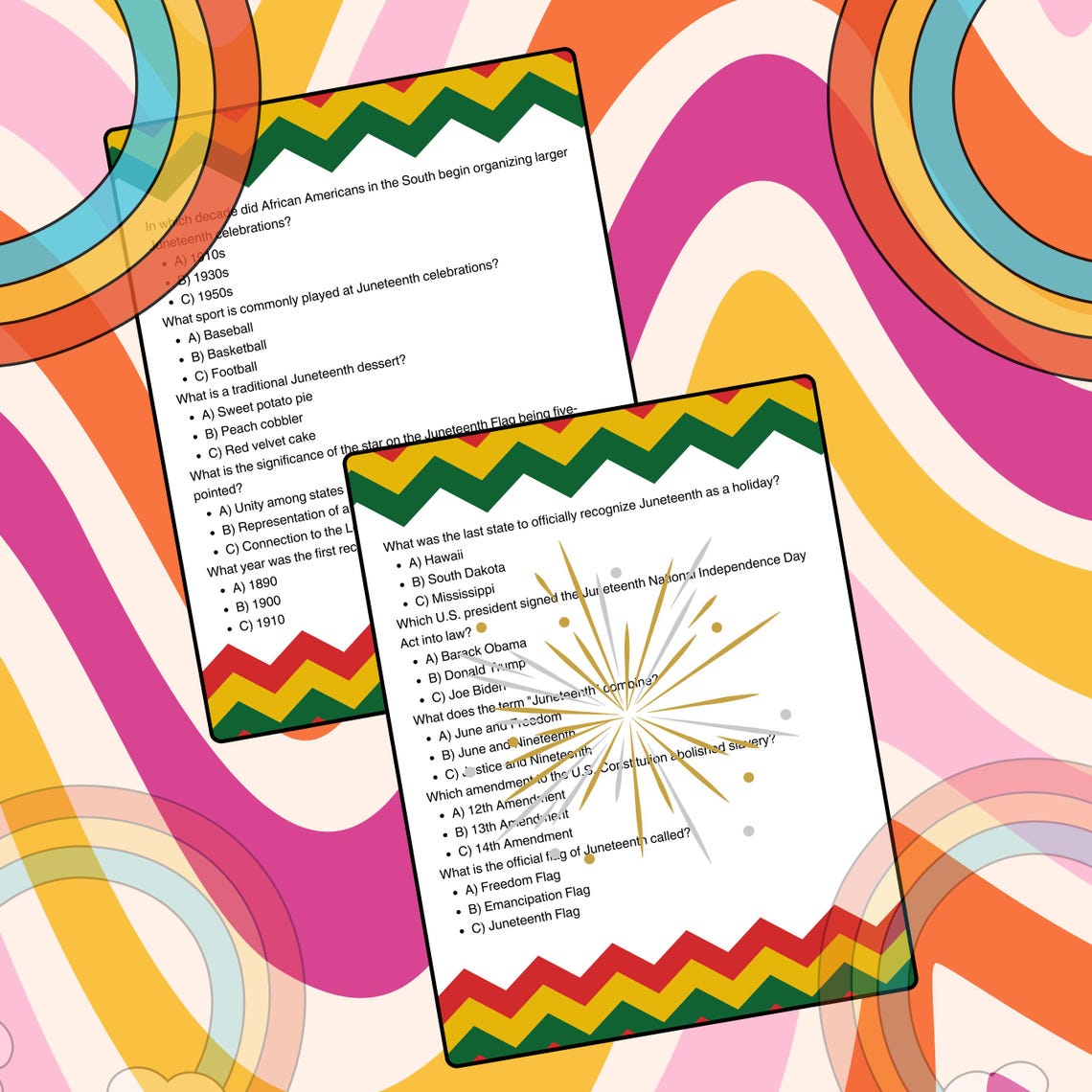 Juneteenth Trivia Game | Printable Freedom Day Trivia Game | African ...