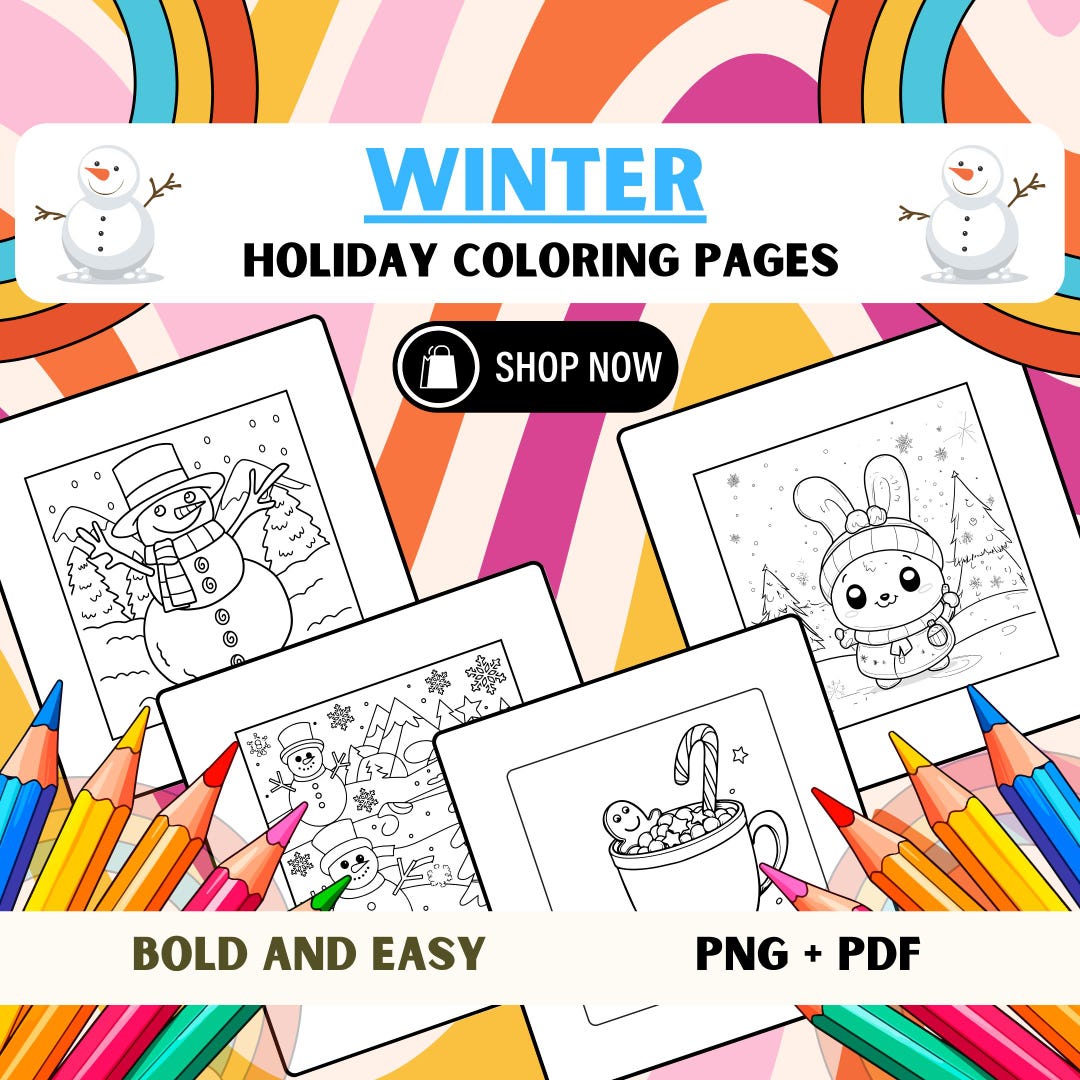 Cozy Winter Coloring Pages 20 Printable Holiday Designs Relaxing Adult ...