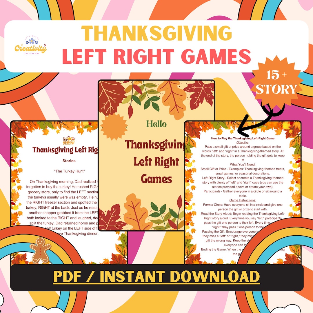 Thanksgiving Left Right Games , Thanksgiving Story Pass the Prize Game ...