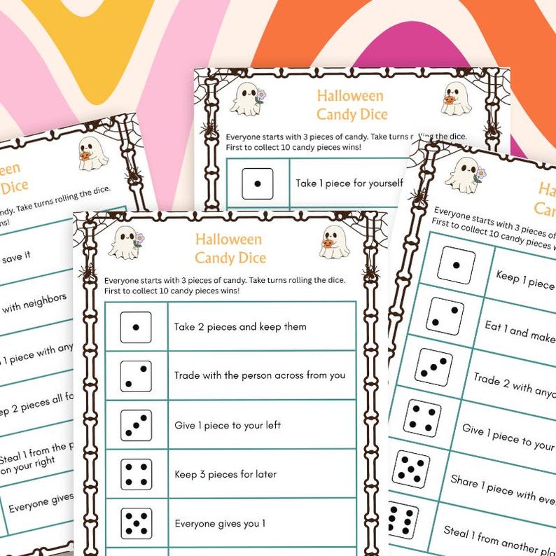 Halloween Candy Exchange Dice Game, Halloween-themed Game for Spooky ...