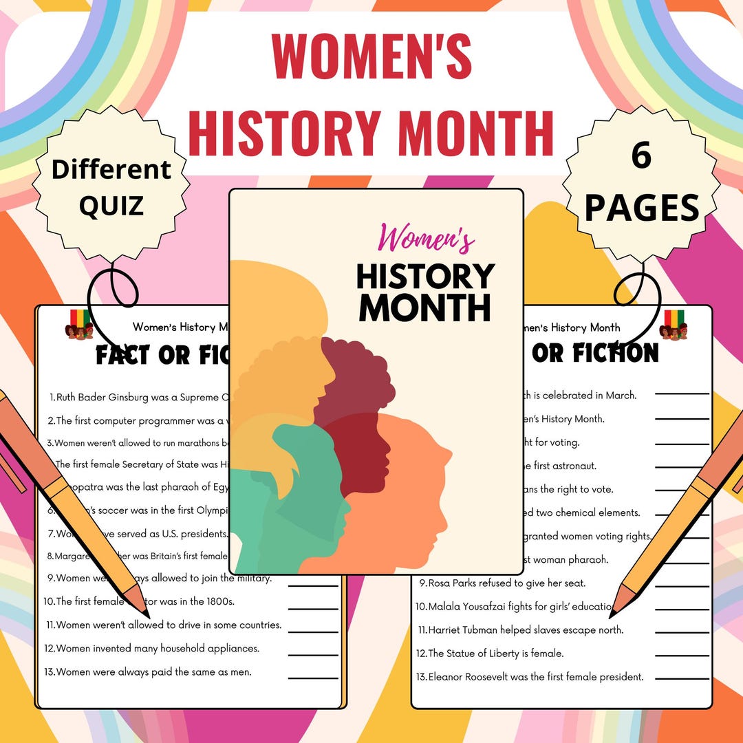 Women's History Fact or Fiction Game | Women's History Month Trivia ...