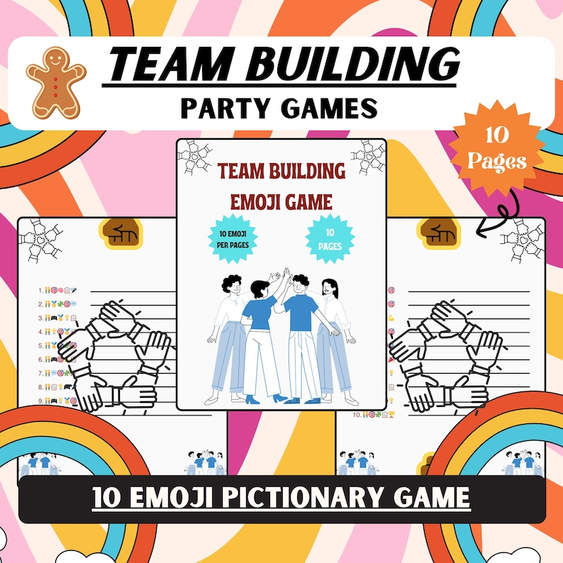 Office Emoji Pictionary Game | Team Building Emoji Game | Fun Emoji Game for Work | Printable ...
