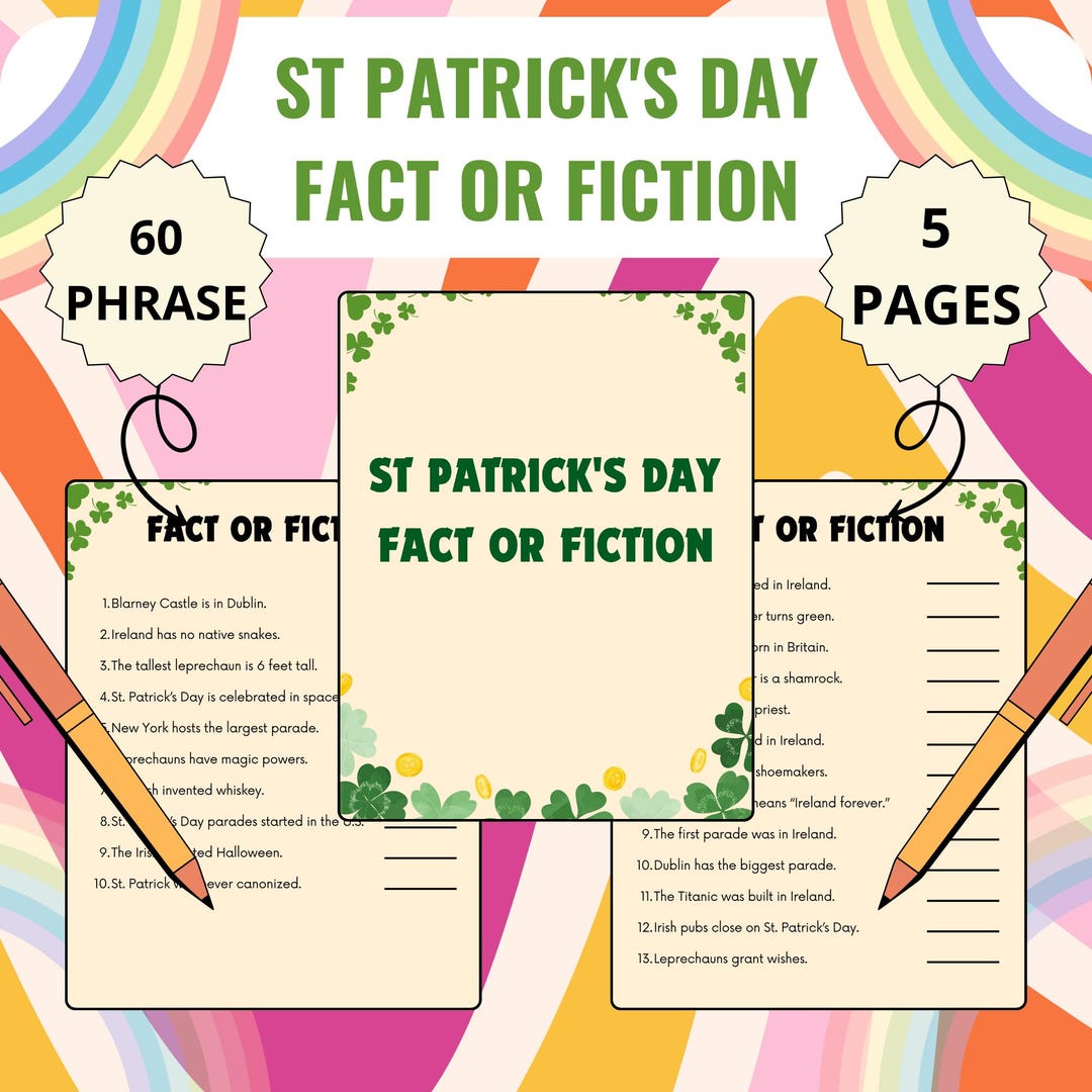 St Patrick's Day Fact or Fiction Game | Printable St Patrick's Day ...